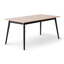 Esstisch &raquo;Meza Designtisch mit Auszugsfunktion und 2 Einlegeplatten&laquo; abgerundete Tischplatte MDF, Massivholzgestell, in zwei Breite beige Tischplatte: