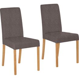 Home Affaire 4-Fu&szlig;stuhl &raquo;Bologna&laquo; (Set) 2 Stk.Gestell aus Massivholz braun Holzwerkstoff, Massivholz B/H/T: 44cm x 91cm x 56cm, 2 Stk., Strukturstoff