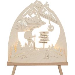 SAICO Original LED Schwibbogen &raquo;Deko-Lichterspitze, Wanderfreund&laquo; inkl. einem LED-Leuchtmittel, warmwei&szlig;, BxHxT: 30x41x6 cm Holz teilmassiv B/H/T: 