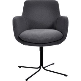 K+w Komfort & Wohnen K+W Komfort & Wohnen Esszimmerstuhl &raquo;Pego Drehstuhl&laquo; () filigranem 4-Fu&szlig;-Gestell in schwarz blau B/H/T: 59cm x 84cm x 65cm, Flachgewebe Q2 2250