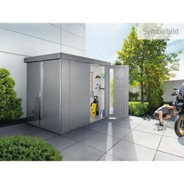 BioHort Ger&auml;tehaus &raquo;NEO Gr. 3D, verschiedene Farben&laquo; stylisches Gartenhaus mit Flachdach grau Stahl Einheitsgr&ouml;&szlig;e
