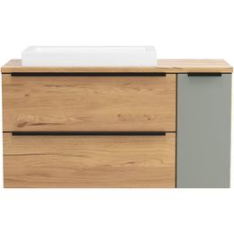 Welltime Waschtisch &raquo;MAILAND, 2 Metall-Vollausz&uuml;ge mit Softclose, Aufsatzbecken&laquo; Ma&szlig;e (B/H/T): ca. 105/65,5/47 cm MDF B/H/T: 105cm x 65,5cm x 47cm