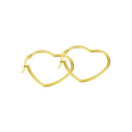 Firetti Damen Paar Creolen &raquo;Schmuck Geschenk Herz&laquo; gold 32mm, Edelstahl