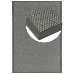 Dekowe Teppich &raquo;Basic S2 Duo&laquo; rechteckig 10 mm H&ouml;he meliert, leichte Streifen, mit Bord&uuml;re, In- und Outdoor geeignet grau Kunstfaser B : 67cm 1 Stk., 10mm, L
