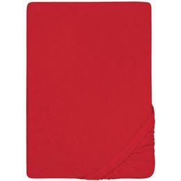 Biberna Spannbettlaken &raquo;Pepe&laquo; weicher Frottee-Stretch rot Frottee, Obermaterial: 80% Baumwolle, 20% Polyester B/L: 200cm, 1 Stk., Frottee, 180-200x200 22cm