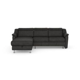 Sit & More sit&more Ecksofa &raquo;Freetown L-Form&laquo; inklusive Kopfteilverstellung und komfortablem Federkern grau B/H/T: 257cm x 84cm x 166cm, Luxus-Microfaser, 