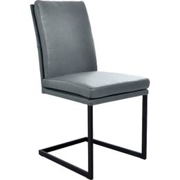 K+w Komfort & Wohnen K+W Komfort & Wohnen Esszimmerstuhl &raquo;Freischwinger&laquo; () stabiles Hochkantrohr, Untergestell in Edelstahloptik oder schwarz blau B/H/T: 47cm x 96cm x 