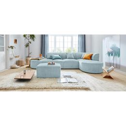 OTTO home Ecksofa &raquo;Alesund L-Form&laquo; bestehend aus Modulen, auch einzeln erh&auml;ltllich, miteinander verbunden blau Cord (100% Polyester);Filzoptik (100% 