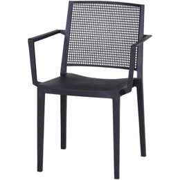 siena GARDEN Gartensessel &raquo;Square 2er Set Stapelsessel anthrazit&laquo; Set, 2 Stk. tlg. Gestell, Polypropylen/Glasfaser B/H/T: 57cm x 81cm x 56cm