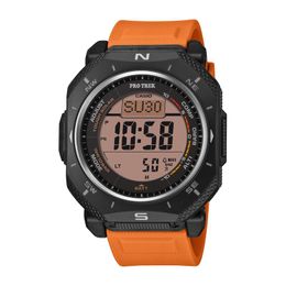 Casio Pro Trek Herren Casio PRO TREK Multifunktionsuhr Armbanduhr, Herrenuhr, digital, automatischer Kalender, Thermometer orange Einheitsgr&ouml;&szlig;e