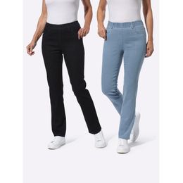 Sieh an! Doppelpack Jeans in blue-bleached + black denim | Gr.: 38