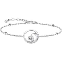 Thomas Sabo Damen Thomas Sabo Armband &raquo;im Wellendesign&laquo; mit Zirkonia (synth.) bunt 19, Silber 925 (recycelt)