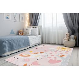Obsession Kinderteppich &raquo;Magic Kids ML 101&laquo; rechteckig 8 mm H&ouml;he niedliches Pferde Motiv, waschbar, Kinderzimmer rosa Polyester B : 115cm 1 Stk., 8mm, L: 160cm