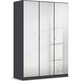 Rauch Dreht&uuml;renschrank &raquo;Reflect&laquo; mit Spiegelfront, inkl. praktischer Inneneinteilung und Stoffboxen-Set grau Holzwerkstoff B/H/T: 136cm x 197cm x 54cm