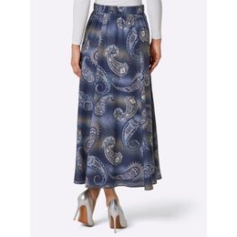 Damen Schlupfrockmarine, ecru, bedruckt, Gr. 20, CREATION L PREMIUM, Paisley, bedruckt, gemustert, mehrfarbig, 70% Viskose, 30% Seide, R&ouml;cke