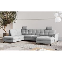 Sit & More sit&more Wohnlandschaft &raquo;Zora&laquo; wahlweise mit Schlaffunktion und Bettkasten grau 100% Polyester B/H/T: 319cm x 92cm x 212cm, Luxus-Microfaser Euphoria,