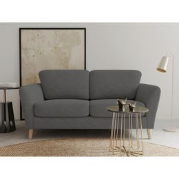 OTTO home 2-Sitzer &raquo;MARSEILLE Kompaktsofa 170 cm, Cord, Flachgewebe, Struktur, Webstoff&laquo; Massivholzbeine Eiche, Landhausstil, Wellenunterfederung grau