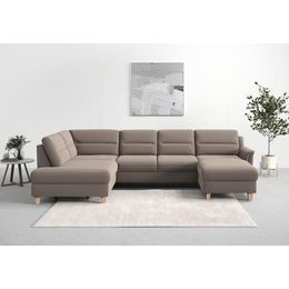 Sit & More sit&more Wohnlandschaft &raquo;Far&ouml; U-Form&laquo; inklusive Federkern, wahlweise mit Schlaffunktion und Bettkasten grau B/H/T: 325cm x 90cm x 187cm, Luxus-