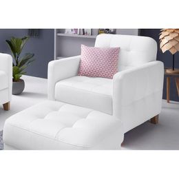 exxpo - sofa fashion Sessel &raquo;Elio, Loungesessel, aufwendige Detailverarbeitung, bequem und modern&laquo; hoher Sitzkomfort f&uuml;r entspannende Momente wei&szlig; 