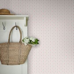 Laura Ashley Vliestapete &raquo;Kate&laquo; kariert glatt 10mx52cm (ca. 5m2) rosa Vlies B/L: 0,52m x 10m, Rollen: 1