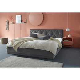 Westfalia Schlafkomfort Polsterbett &raquo;Adamas&laquo; auch mit Bettkasten, Knopfheftung mit Strasssteinen grau Bezug: 100% Polyester, Polsterung: Polsterwatte, Material Gestell: 