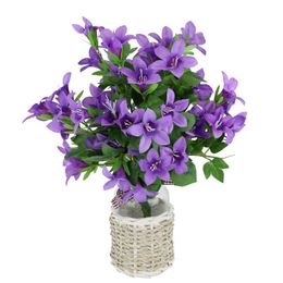 I.GE.A. Kunstblume &raquo;Glockenblumen-Strau&szlig; in Vase&laquo; Sternblumen Blumen Dekoblumen K&uuml;nstlich Bouquet Blumenstrau&szlig; lila Polyester B/H/L: 24cm x 36cm x 