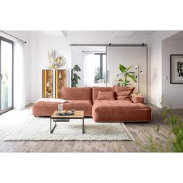 Musterring Ecksofa &raquo;Lucia modern und bequem, Breite 330cm, L-Form&laquo; verschiedene Farben, gro&szlig;er Longchair mit Armlehne, B330 x T190 cm braun 100% Polyester B/H/T: