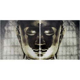 Creativ home Bild &raquo;Dekobild Buddha&laquo; 2 Stk. tlg. mit gro&szlig;em Motiv schwarz B/H/T: 60cm x 60cm x 3cm, quadratisch, 2 Stk.
