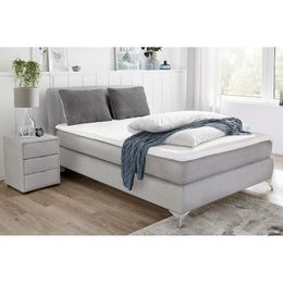 Jockenh&ouml;fer Boxspringbett &raquo;"Elfie" inkl. Topper&laquo; erh&auml;ltlich in den Breiten 90,140 & 180cm und diversen Farbvarianten grau Bezug Bett: Microfaser (100% Polyester);