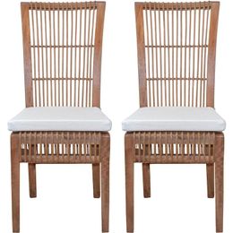 Home Affaire Rattanstuhl () Handarbeit aus Rattan (2er-Set) braun Rattan B/H/T: 45cm x 104cm x 60cm