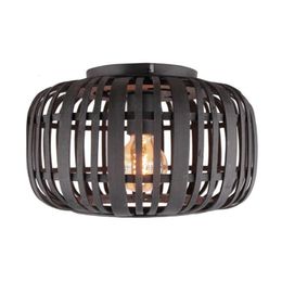 Brilliant Deckenleuchte &raquo;Woodrow&laquo; E27 1 Stk. Bambus - Nature Style - dimmbar - &Oslash; 32cm - E27 Fassung schwarz 1, &Oslash; 32cm H: 22cm, 1 Stk.