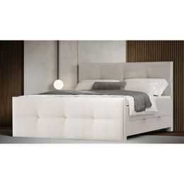 FORTE Boxspringbett &raquo;Eve inkl. zwei Bettk&auml;sten und Kaltschaum Topper&laquo; und einer 7-Zonen-Tonnentaschen-Federkernmatratze (H3) beige Liegefl&auml;che B/L: 