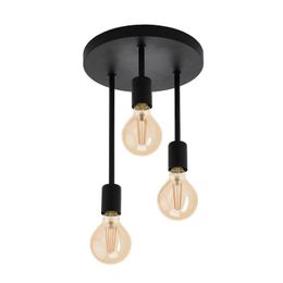 Eglo Deckenleuchte &raquo;WILMCOTE Deckenlampe, E27, Stahl, Wohnzimmerlampe, Industrial, Lampe&laquo; E27 1 Stk. Deckenleuchte, H38,0 x &Oslash;28,0 cm, schwarz, 3X60W 