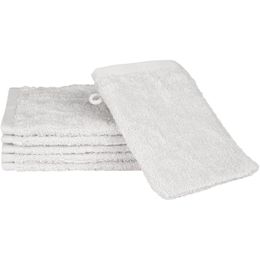 Ross Waschhandschuh &raquo;Premium&laquo; 100% Baumwolle silber Frottier B/L: 16cmx22cm, 6 Stk.
