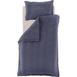 Tr&auml;umeland Babybettw&auml;sche &raquo;Bio-Baumwolle&laquo; 2 Stk. GOTS zertifiziert - aus Bio-Baumwolle blau Musselin, Obermaterial: 100% Baumwolle B/L: 100cm x 135cm, 1 Stk., 1 