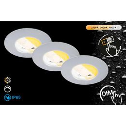 Briloner Leuchten LED Einbauleuchte &raquo;DIMARA&laquo; LED-Modul 1 Stk. 90x27 mm, Wohnzimmer, Flur grau 1, &Oslash; 9cm H: 3cm, 1 Stk.