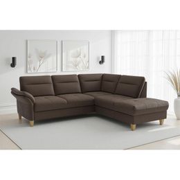 Sit & More sit&more Ecksofa &raquo;Pamela, B: 218 cm, L-Form, wahlweise mit Schlaffunktion und Bettkasten&laquo; mit Federkern und Liegefl&auml;che aus Originalstoff beige 100% 