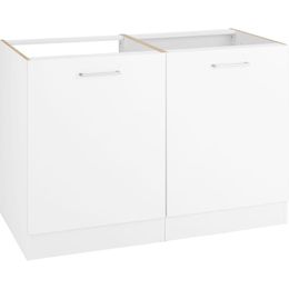 KOCHSTATION Sp&uuml;lenschrank &raquo;KS-Visby&laquo; Breite 120 cm wei&szlig; B/H/T: 120cm x 82cm x 60cm