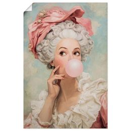 Artland Wandbild &raquo;Kaugummi Rebellin Madame Pompadour&laquo; Bilder von Frauen 1 Stk. tlg. als Alubild, Leinwandbild, Poster, Wandaufkleber in verschied. Gr&ouml;&szlig;en rosa