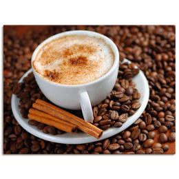 Artland Leinwandbild &raquo;Cappuccino - Kaffee&laquo; Getr&auml;nke 1 Stk. tlg. auf Holzrahmen gespannt braun B/H/T: 80cm x 60cm, Leinwandbild Getr&auml;nke Querformat, 1 Stk.