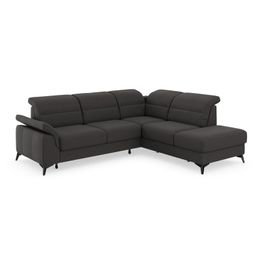 Sit & More sit&more Ecksofa &raquo;Sinatra L-Form&laquo; mit Ottomane, optional mit Kopfteilverstellung und Armteilfunktion grau 100% Polyester B/H/T: 251cm x 85cm x 220cm, 
