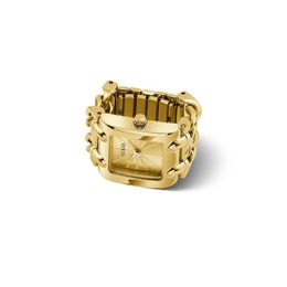 Guess Damen Uhrenring &raquo;MOD HEAVY METAL&laquo; Quarzuhr, Damenuhr, Edelstahlringschiene, analog gold Einheitsgr&ouml;&szlig;e