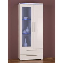 Vitrine &raquo;Line&laquo; H&ouml;he 170 cm wei&szlig; B/H/T: 70cm x 170cm x 34cm, Schubladen: 2 Stk. T&uuml;ren: 2 Stk.