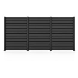 STAKET PRO Gartenzaun &raquo;Komplettzaun &raquo;Rhombus Mini&laquo; Breite 1200 mm&laquo; Zaunh&ouml;he 180 cm, Zaunl&auml;nge 2,484 - 3,726 m schwarz Aluminium H/L: 180cm x 3,73m, 