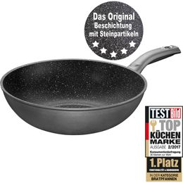 Stoneline Wok Aluminium 1 Stk. tlg. &Oslash; 30 cm, Stoneline - Keramikbeschichtung, Induktion grau &Oslash; 30cm + H&ouml;he 9,5cm