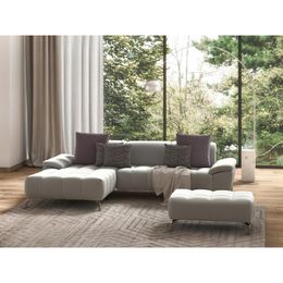 Sit & More sit&more Ecksofa &raquo;Cool L-Form&laquo; wahlweise mit Kopfteilverstellung und Vorziehsitz, motorisch grau B/H/T: 290cm x 79cm x 185cm, Chenille, Recamiere 