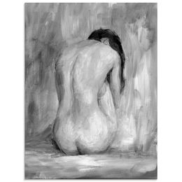 Artland Glasbild &raquo;Figur in schwarz & wei&szlig; II&laquo; Frau 1 Stk. tlg. in verschiedenen Gr&ouml;&szlig;en grau B/H/T: 45cm x 60cm, Glasbild Frau Hochformat, 1 Stk.
