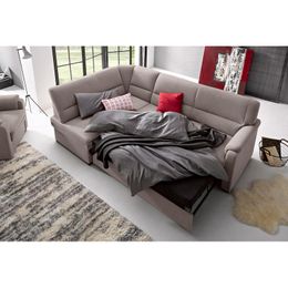 Sit & More sit&more Ecksofa &raquo;Pisa L-Form&laquo; mit Federkern, wahlweise mit Schlaffunktion grau NaturLEDER (echtes Rindsleder), Korpus in Kunstleder SOFTLUX ;Luxus-