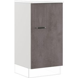 IMPULS K&Uuml;CHEN K&uuml;hlumbauschrank &raquo;"Prag", Breite/H&ouml;he: 60/104,3 cm&laquo; vormontiert, mit Dreht&uuml;r grau Dekorfolie, Holzwerkstoff Space Grey, B/H/T: 60cm x 
