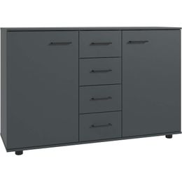 wimex Kombikommode &raquo;Taiga&laquo; obere Schublade in Absatzfarbe oder uni wei&szlig; grau Holzwerkstoff B/H/T: 130cm x 83cm x 41cm, 4 Stk., 2 Stk.